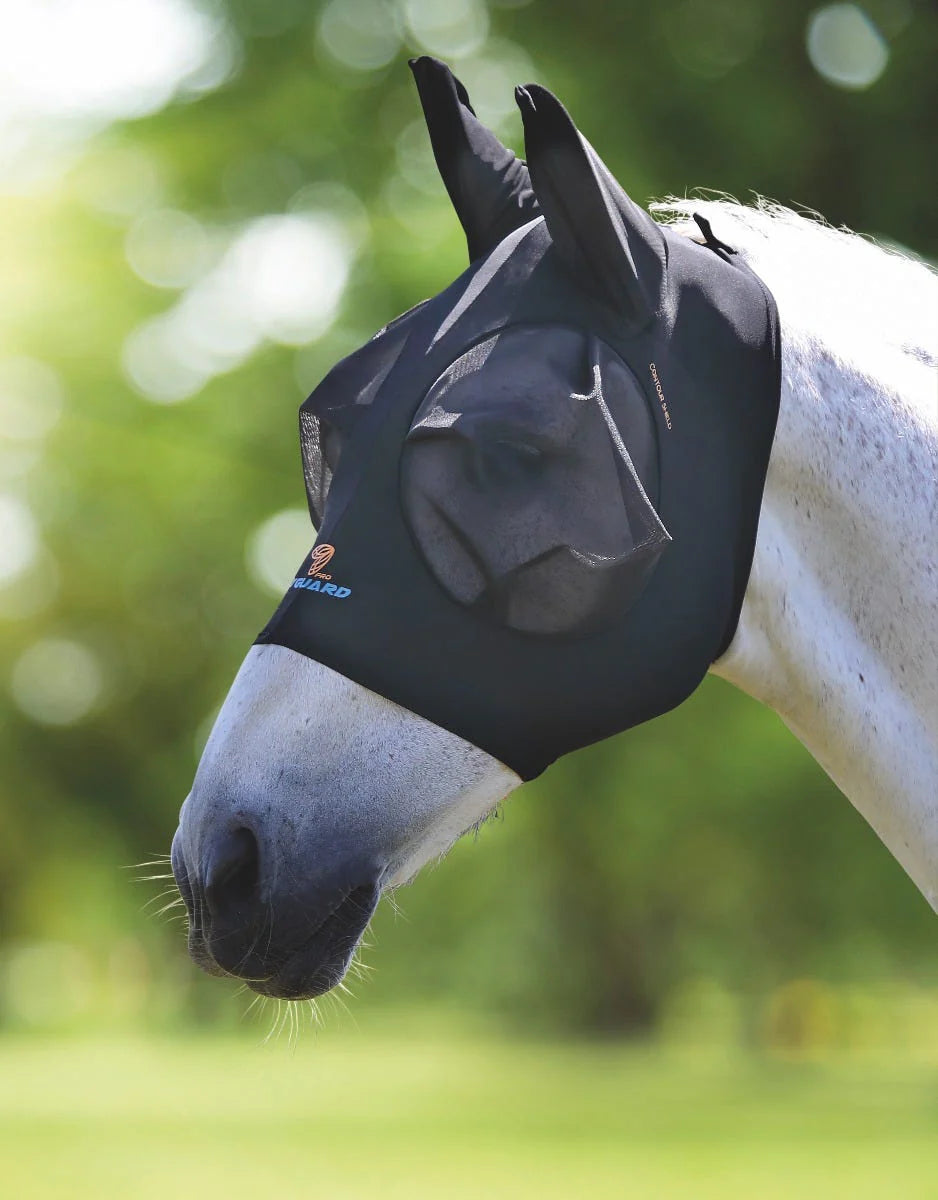 Shires Flyguard Pro Contour Stretch Fly Mask Black - Boomerang Equestrian